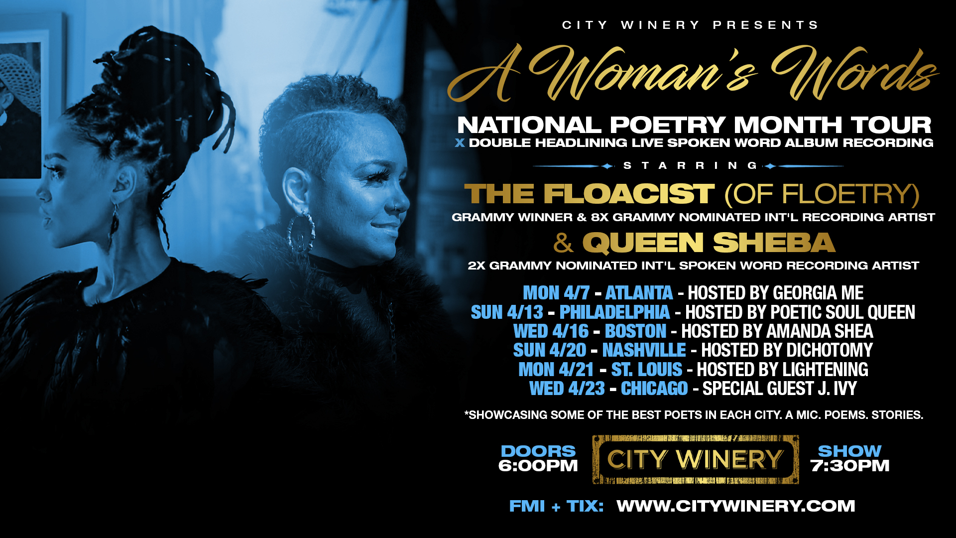 A WOMAN'S WORDS National Poetry Month Tour - A Double Headlining Live ...