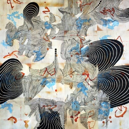 Review: Two shows -- digital collages and primate marks -- produce ...