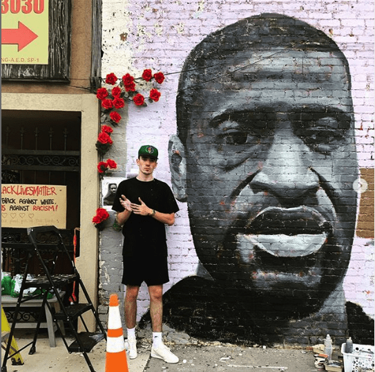 Protest through street art: George Floyd rendered large on Marietta ...