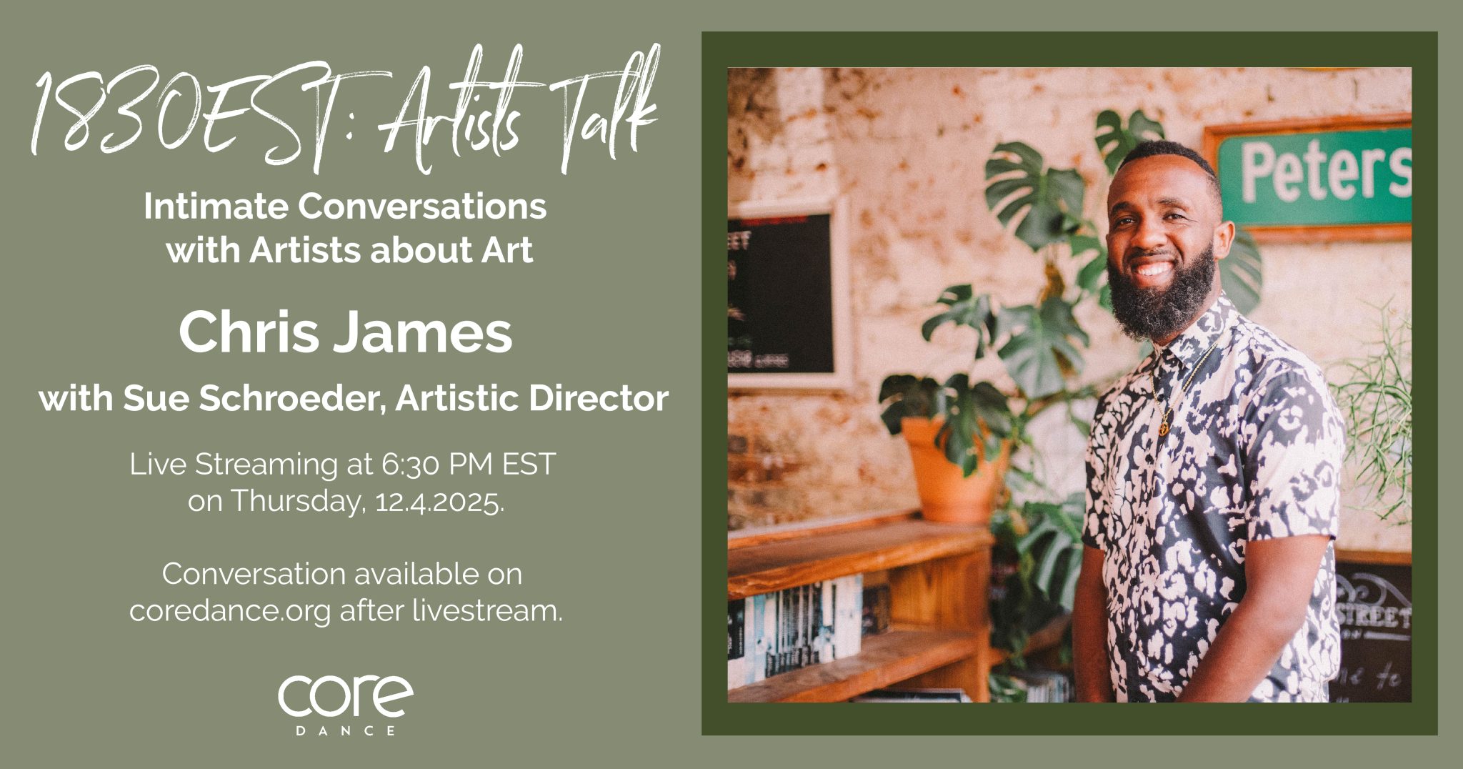 18:30EST - Artists Talk with Chris James - ARTS ATL